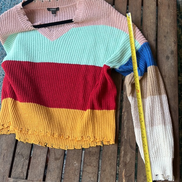 &merci | Sweaters | Merci Color Block Long Sleeve Sweater With A A Raw ...
